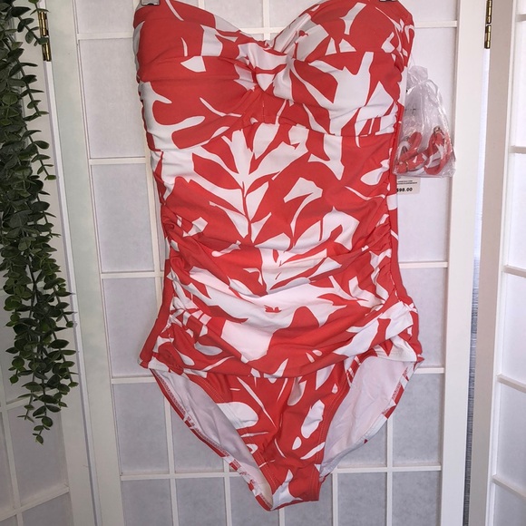 Anne Cole | Swim | Anne Cole Palm Chic Twisted Front Shirred One Piece ...